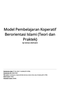 Model Pembelajaran Koperatif Berorientasi Islami (Teori dan Praktek ...